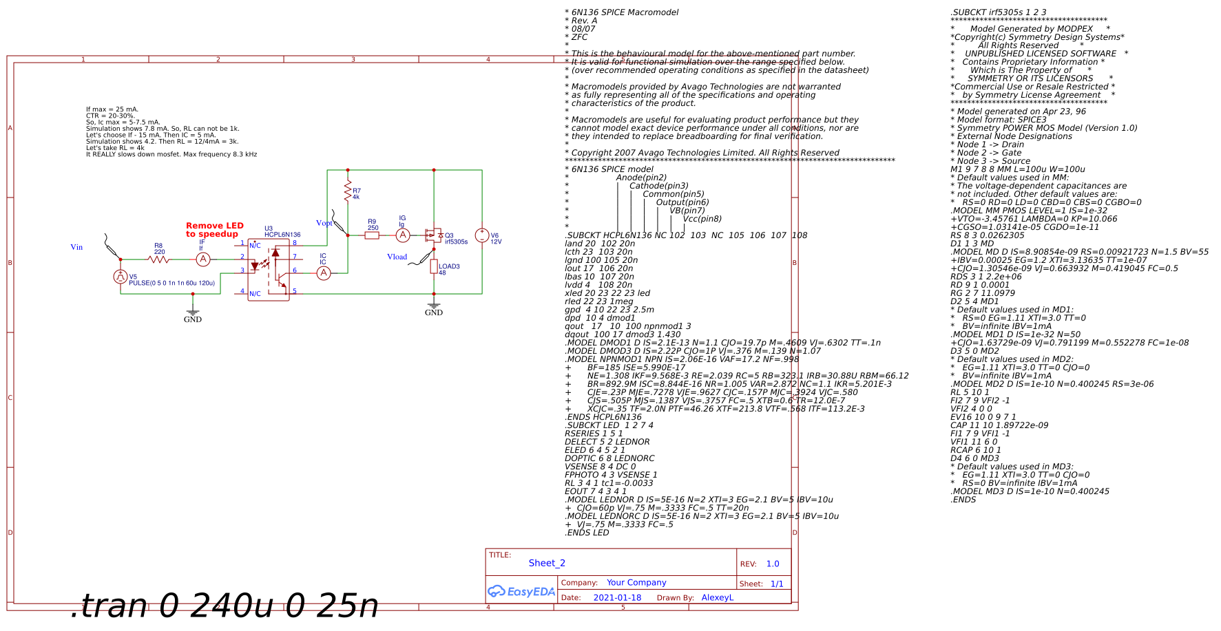 Mosfet key simulation - OSHWLab