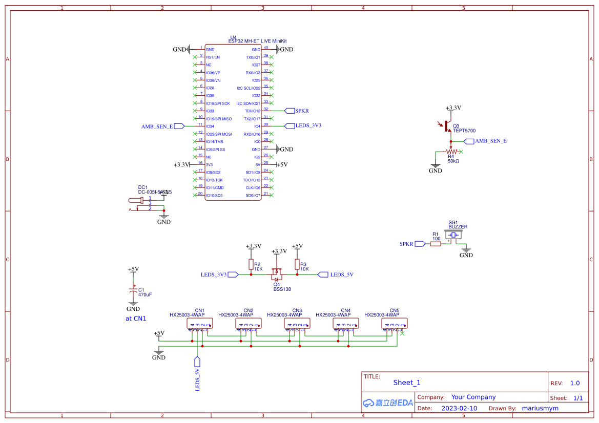 LedClock_Board-ESP32-D1-MINI - OSHWLab