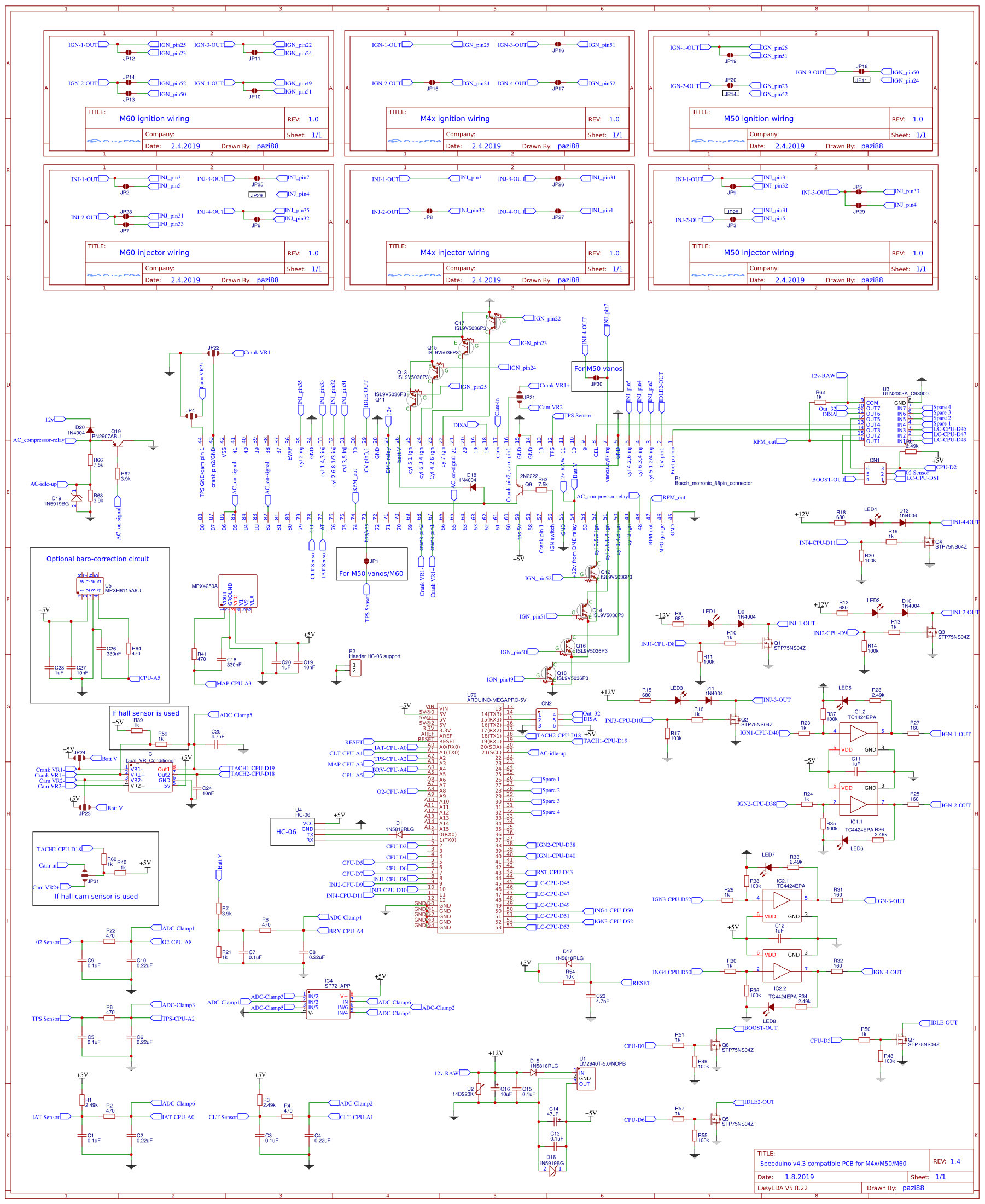 M60/M50/M40 speeduino compatible PCB - EasyEDA open source hardware lab