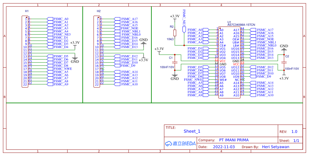 Layout SRAM - EasyEDA open source hardware lab
