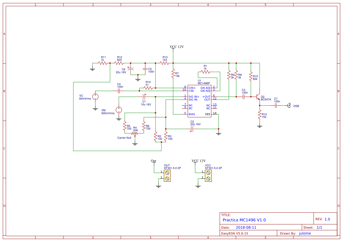 Modulador AM MC1496 - EasyEDA open source hardware lab