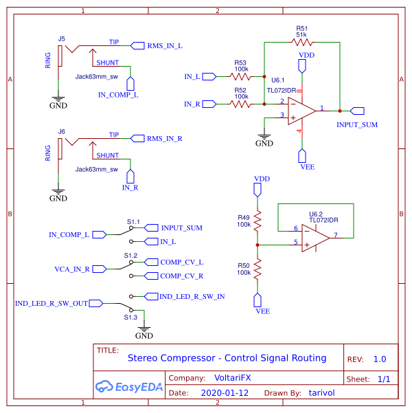 Stereo Compressor - EasyEDA open source hardware lab