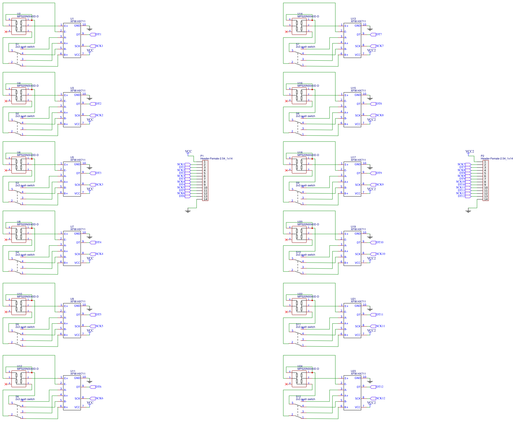 12 pressure sensor array - OSHWLab