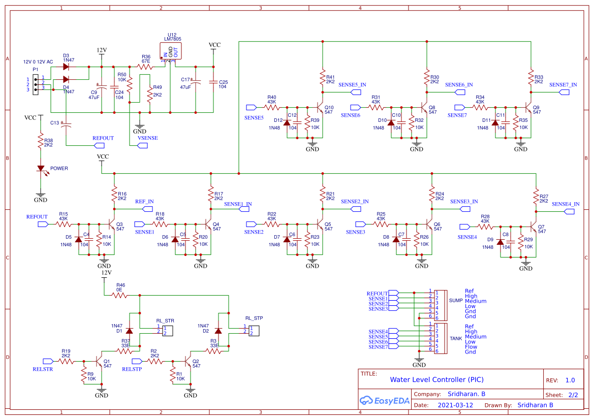 Water level controller - EasyEDA open source hardware lab
