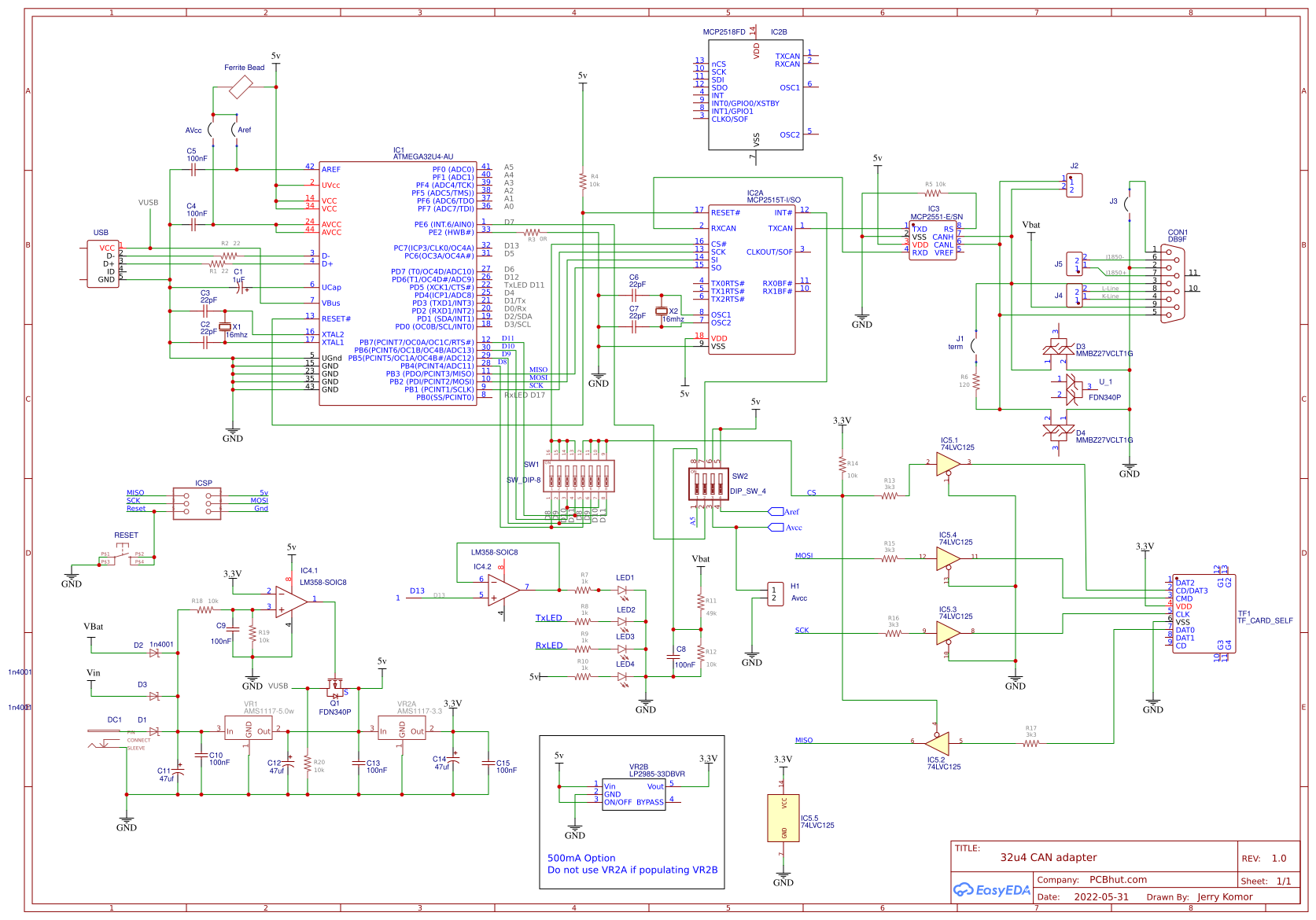 32u4_CAN - EasyEDA open source hardware lab