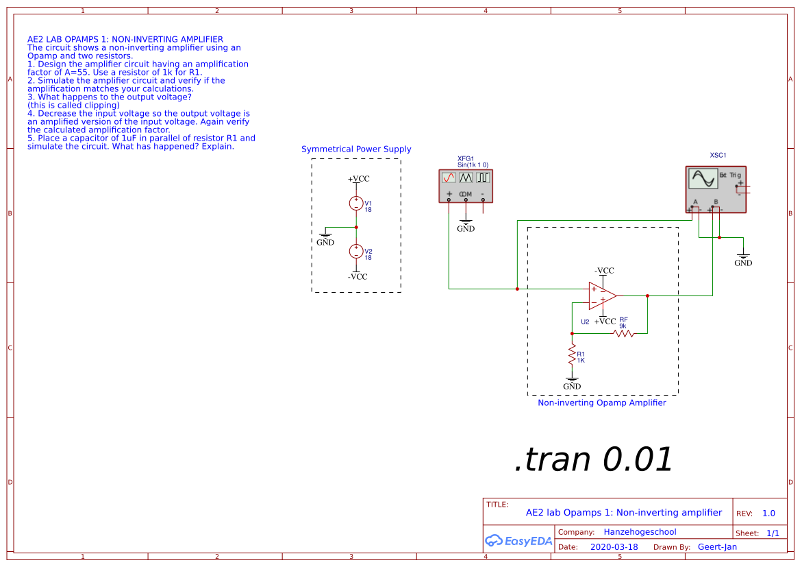 Simulation Opamp - OSHWLab