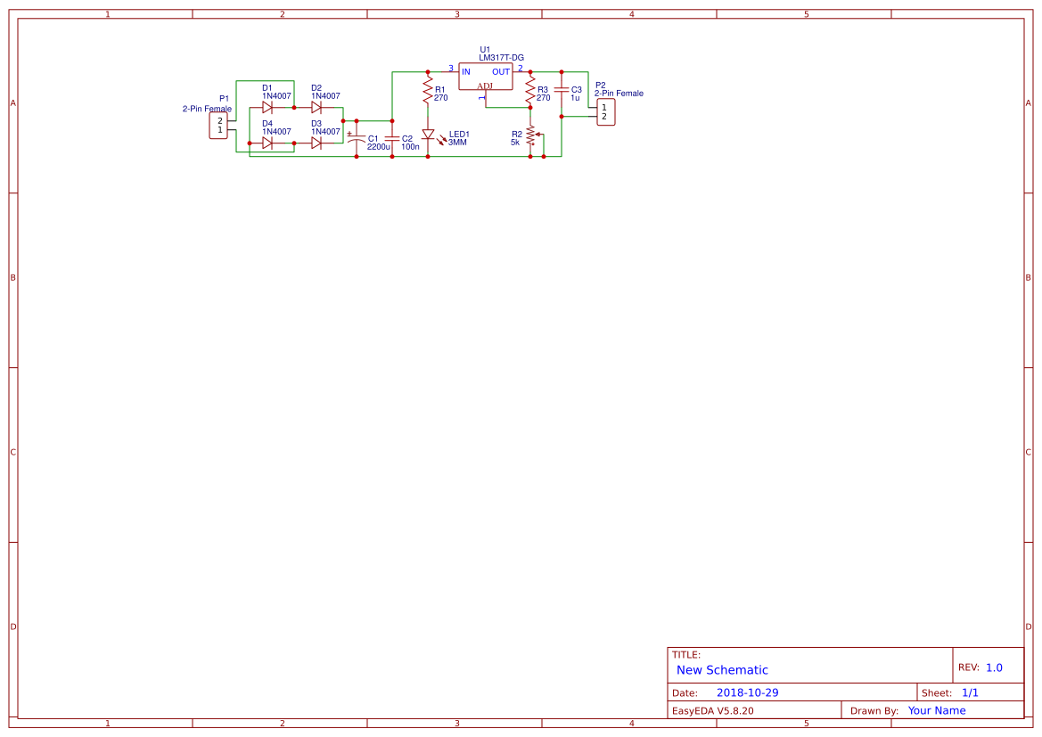 LM317with rectifier bridge - EasyEDA open source hardware lab