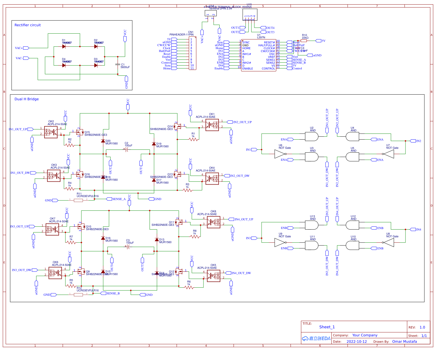 230~380VAC - 325~550Vdc stepper motor driver - EasyEDA open source hardware lab