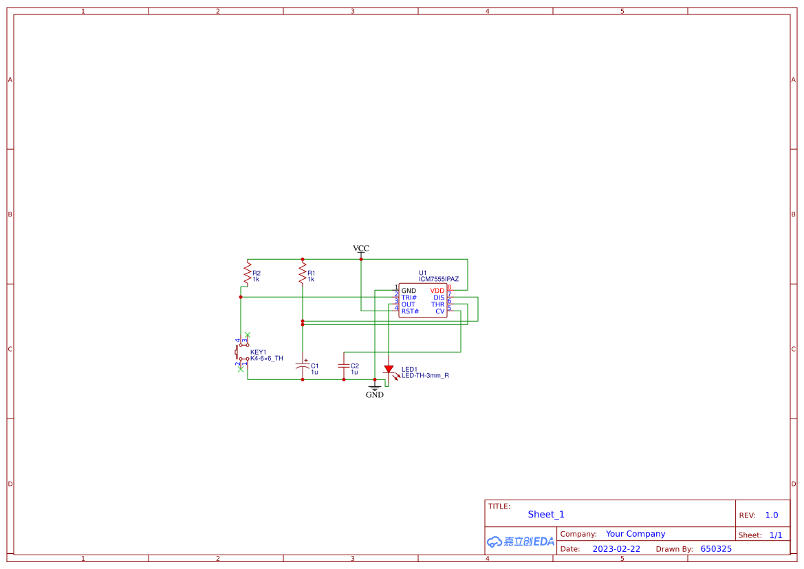 William Thomas 555 Timer PCB - EasyEDA open source hardware lab