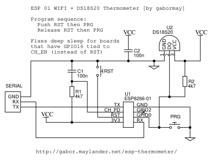 ESP01 DS1820 Thermometer - EasyEDA open source hardware lab