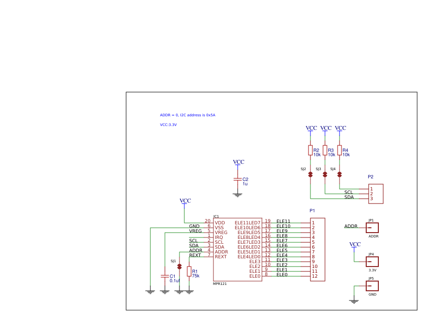 SparkFun Capacitive Touch Sensor Breakout - MPR121 - OSHWLab