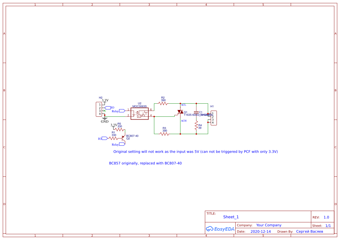 SSR compact (BT136D & T1635) - EasyEDA open source hardware lab