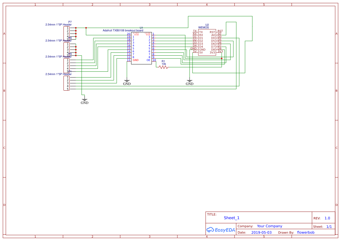 Wemos D1 Mini Pro Level Shifter Shield - EasyEDA open source hardware lab