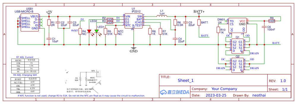 IP2312 3A Lithium-ion Charger - EasyEDA open source hardware lab