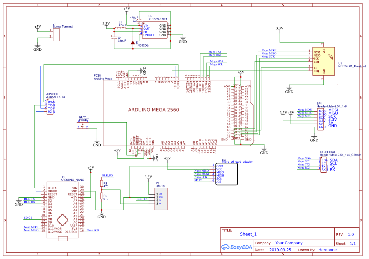 Mega SD Logger Shield - EasyEDA open source hardware lab