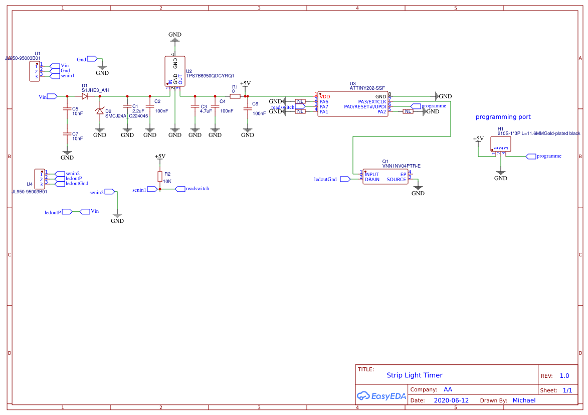 Alexi's read switch led - EasyEDA open source hardware lab