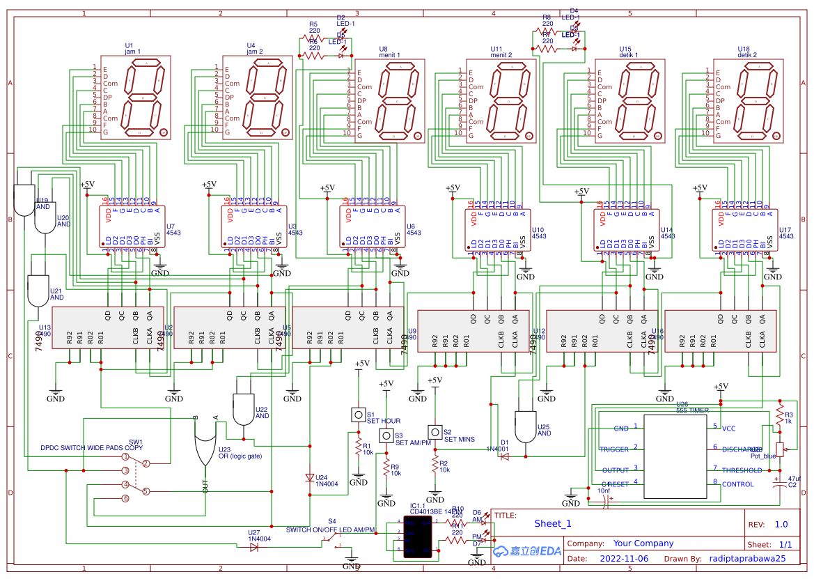 jam digital seven segment - OSHWLab