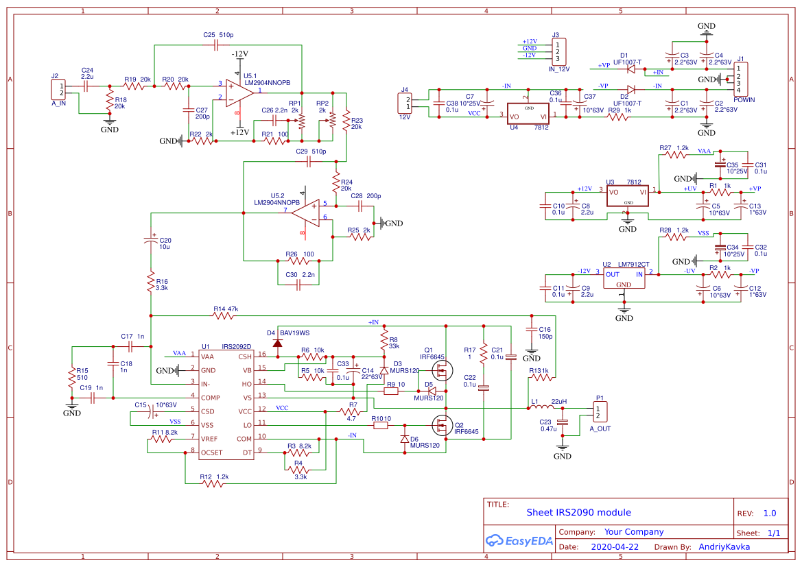 IRS2092_MODULE - OSHWLab