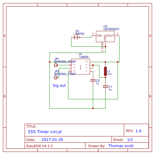 555 timer squarewave pcb - OSHWLab