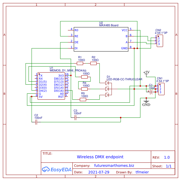 ESP DMX Endpoint - OSHWLab