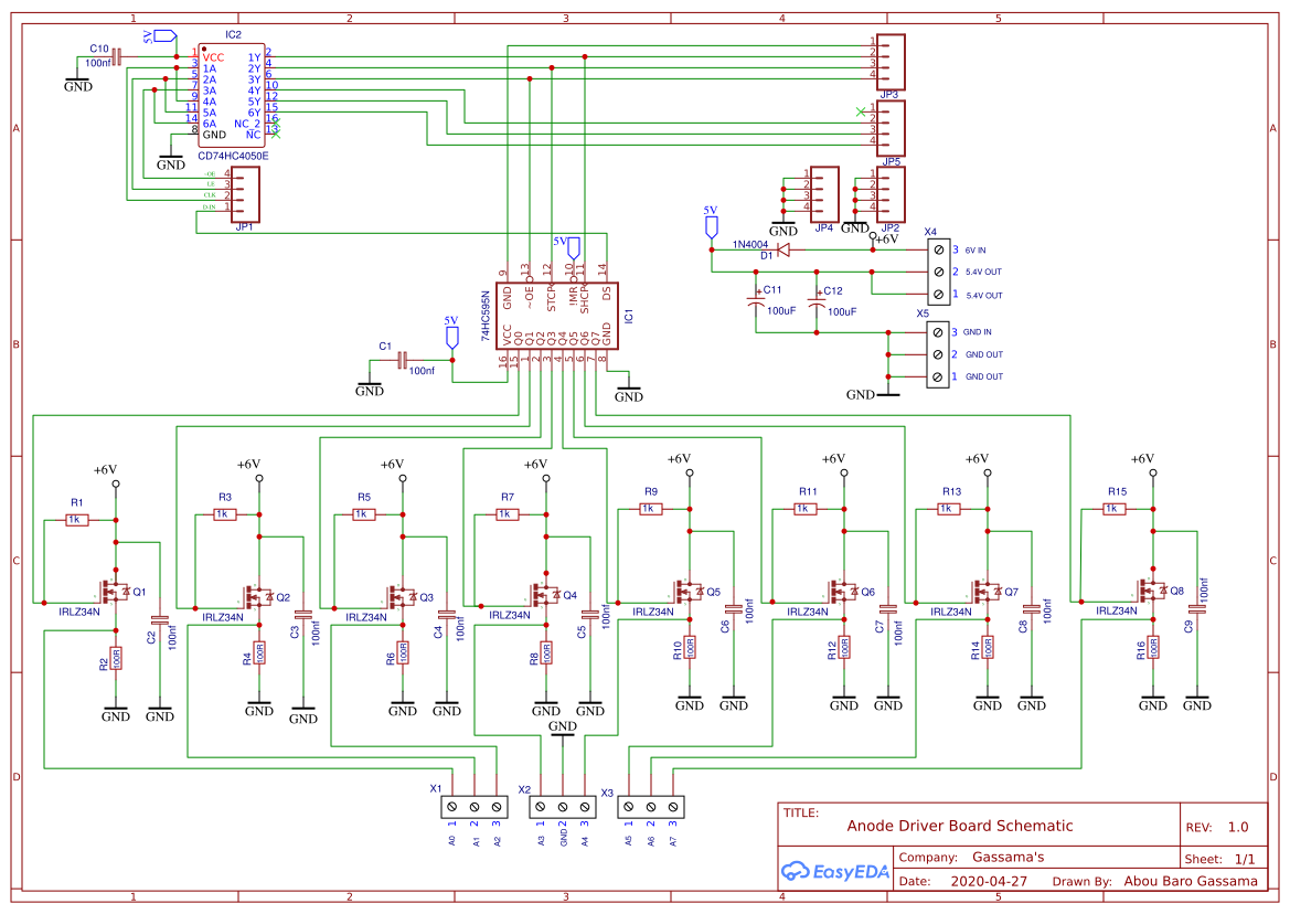 Anode Driver Board Schematic - OSHWLab