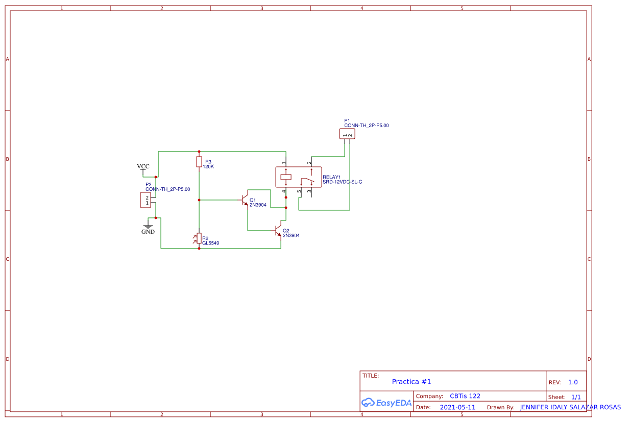 Práctica #1 Encender Foco 120 VAC - EasyEDA open source hardware lab
