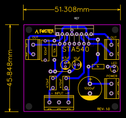 STA540 2x30 W dual power amplifier - OSHWLab