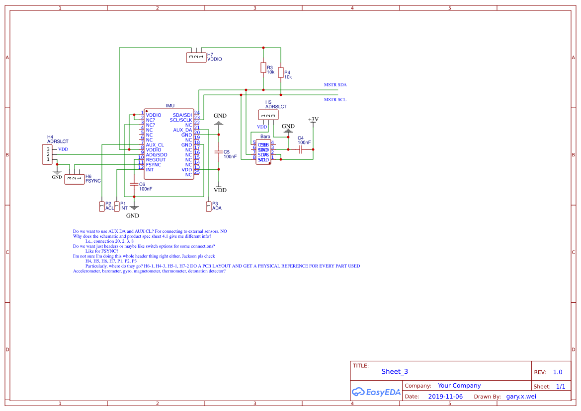 I2C + MPU-9250 + MS561101BA03-50 - OSHWLab