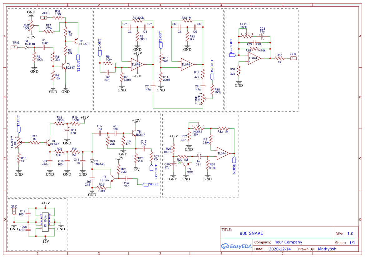 808 SNARE - Eurorack - OSHWLab