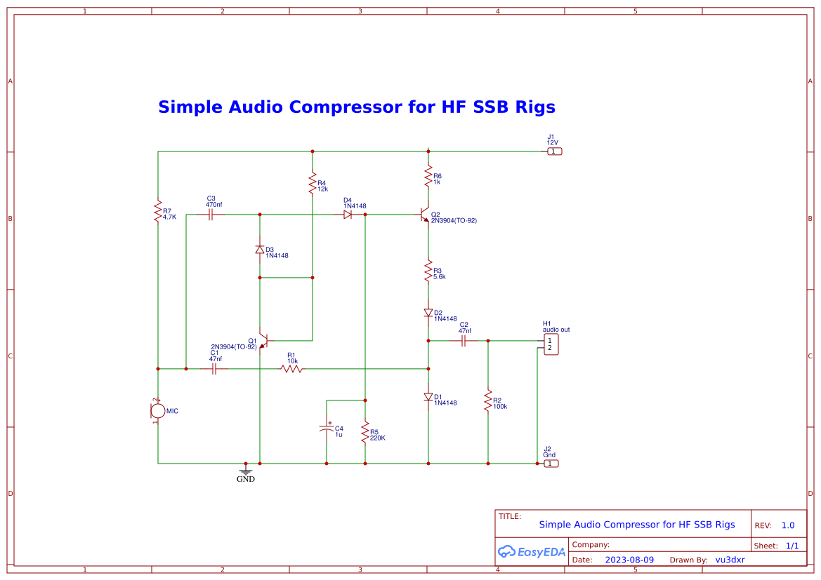 Simple audio compressor for SSB HF Radio rigs - EasyEDA open source ...
