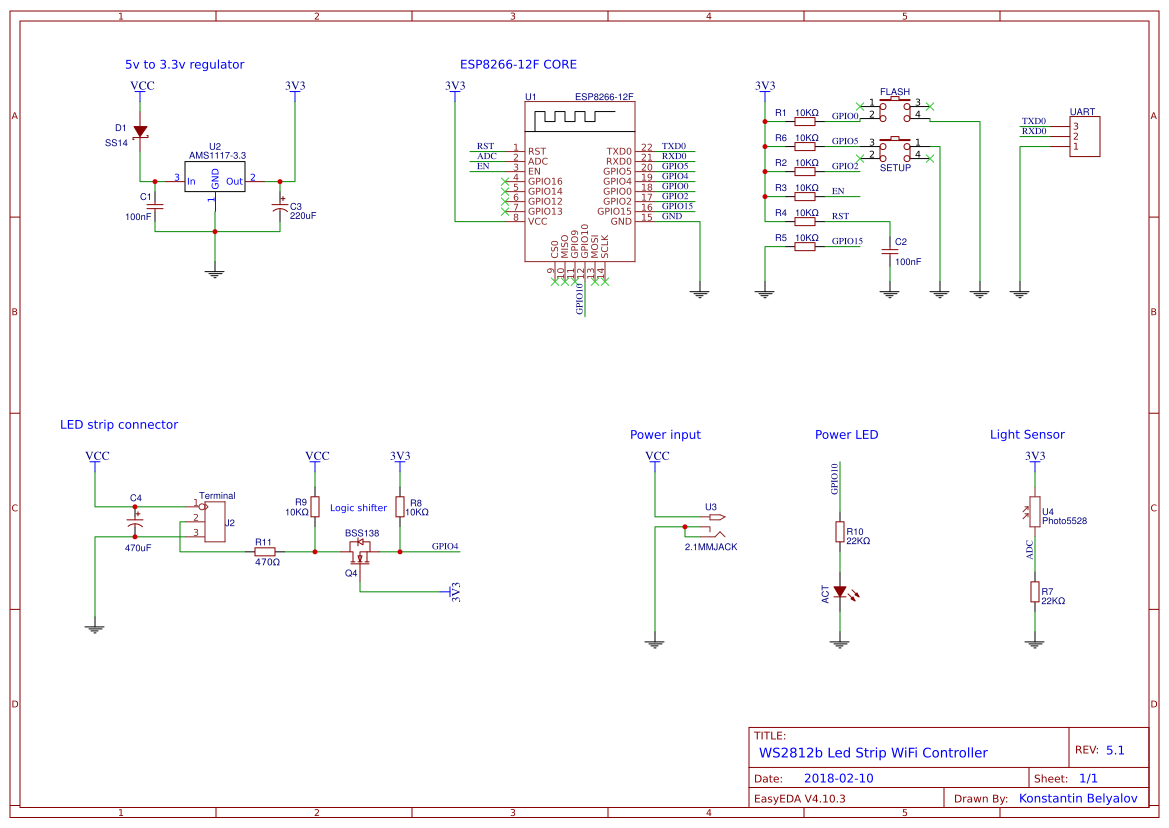 Neopixel LED strip controller copy copy - Platform for creating and sharing projects - OSHWLab