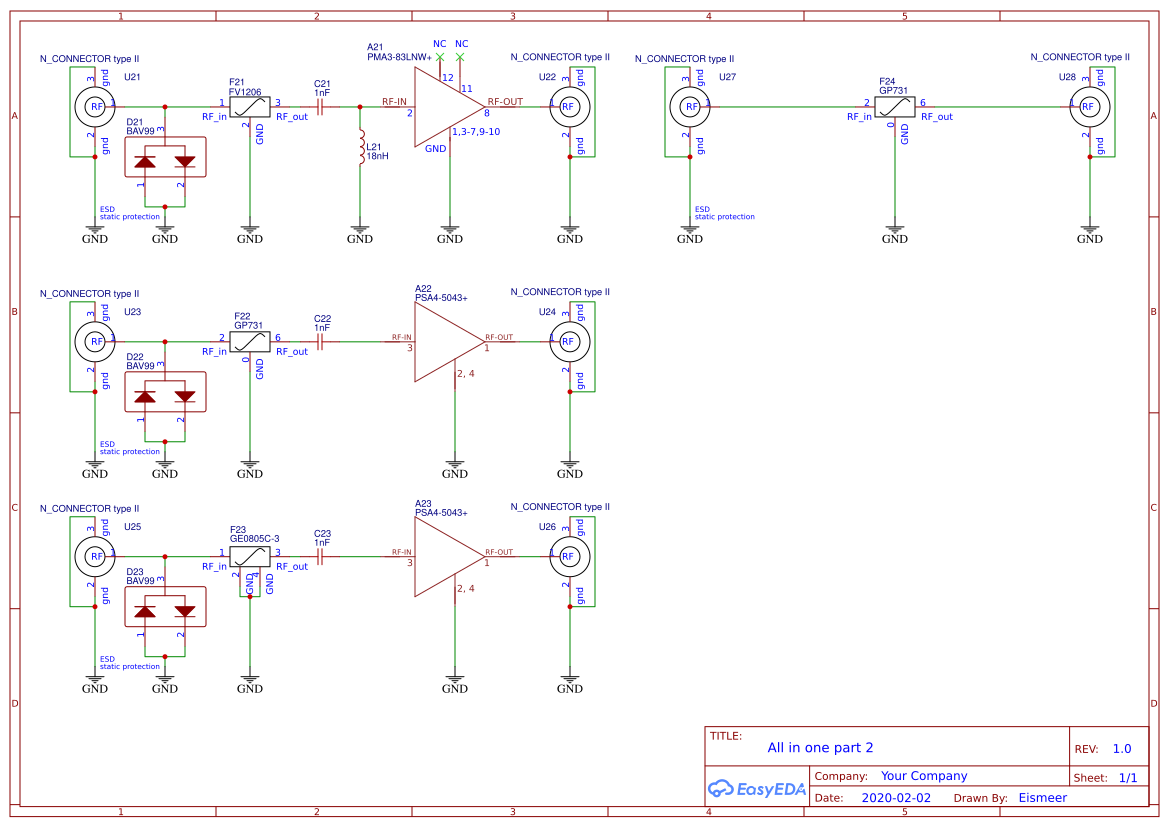 LNA for RF receiver - OSHWLab