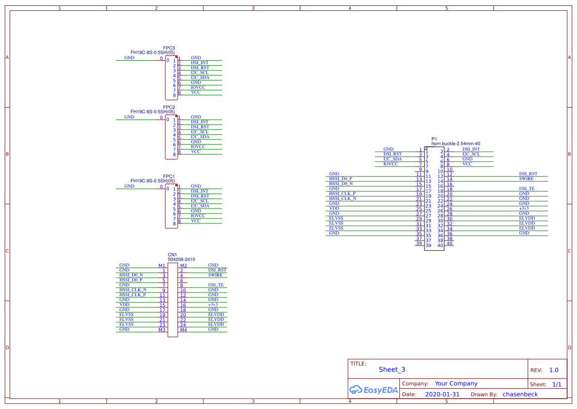Adapter PCB (Display Side) - EasyEDA open source hardware lab