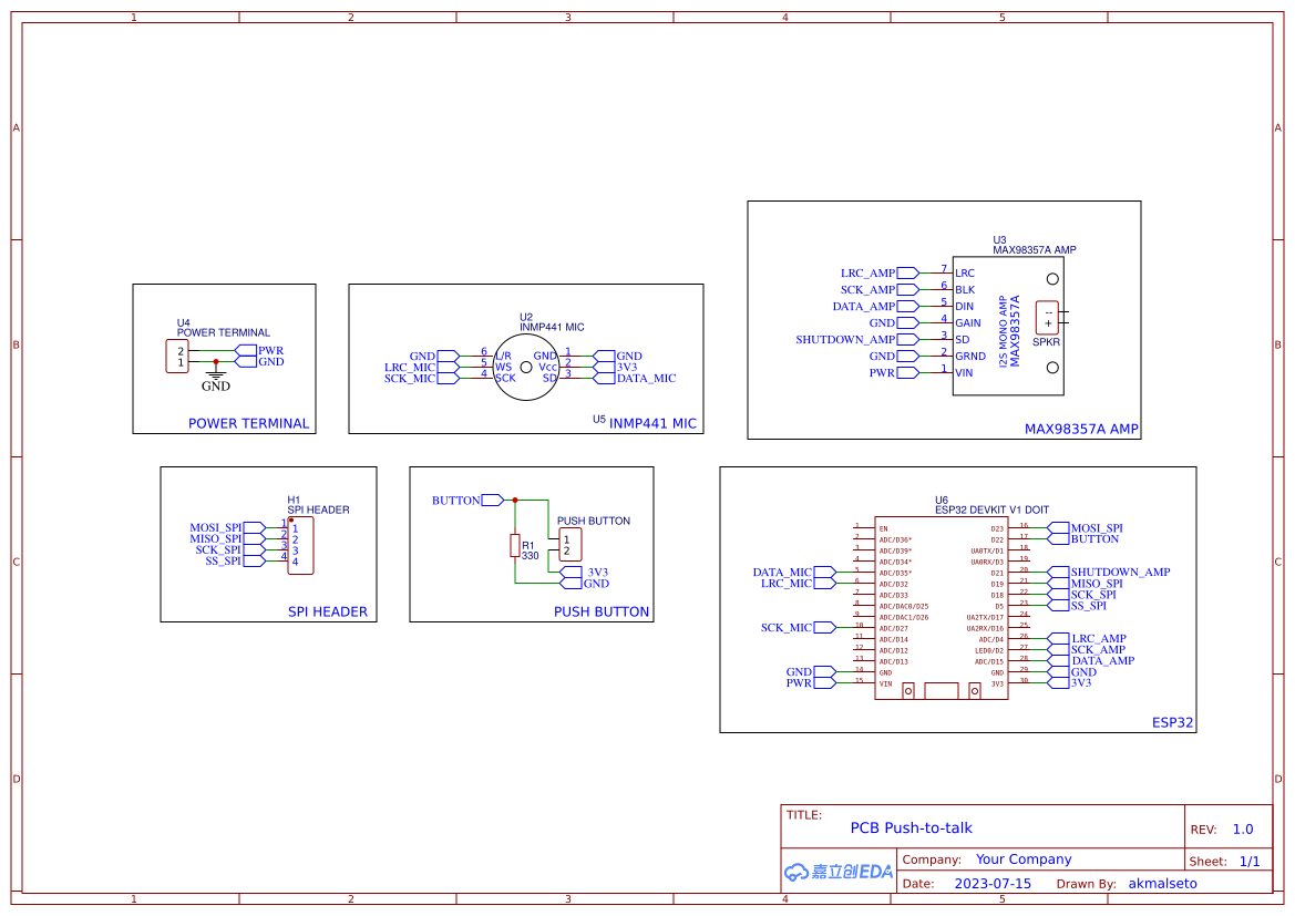 PCB Push-to-talk - EasyEDA open source hardware lab