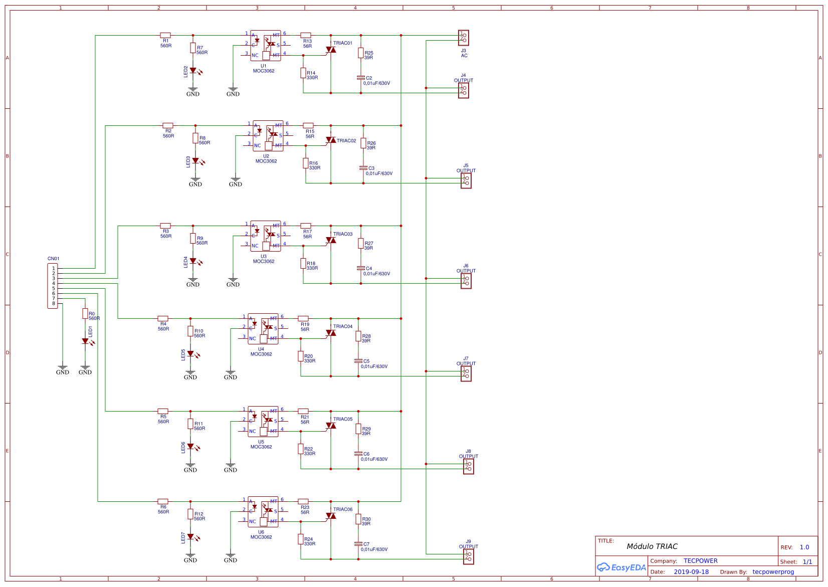 Modulo TRIAC - EasyEDA open source hardware lab
