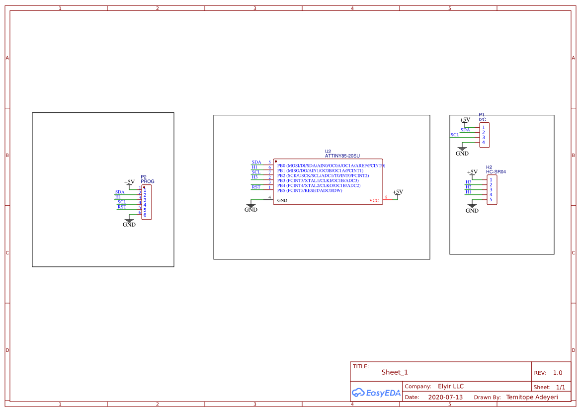 Multi-HC-SR04-Attiny85 SMD - OSHWLab