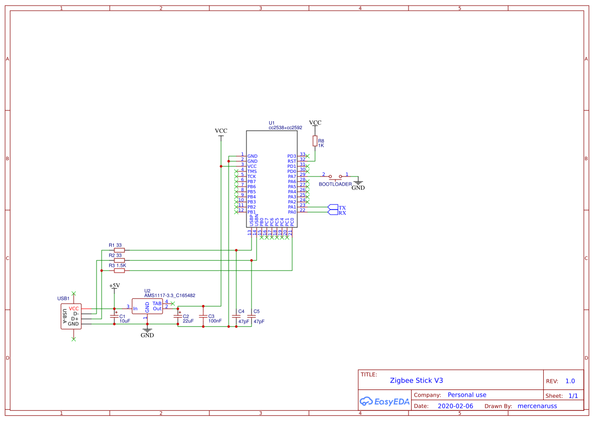Zigbee Stick v3.1-one-sided - OSHWLab