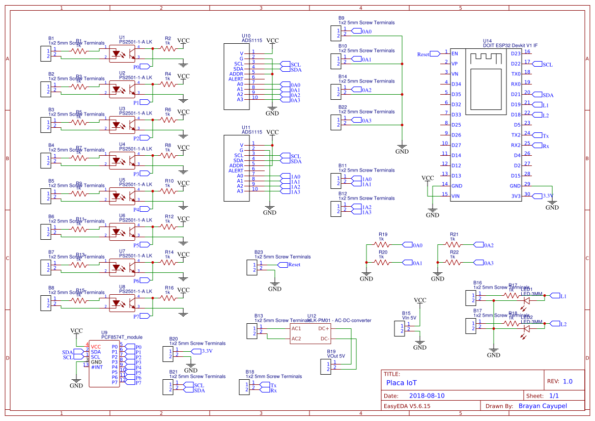 Placa IoT Osmosis/Electrolisis copy copy - OSHWLab