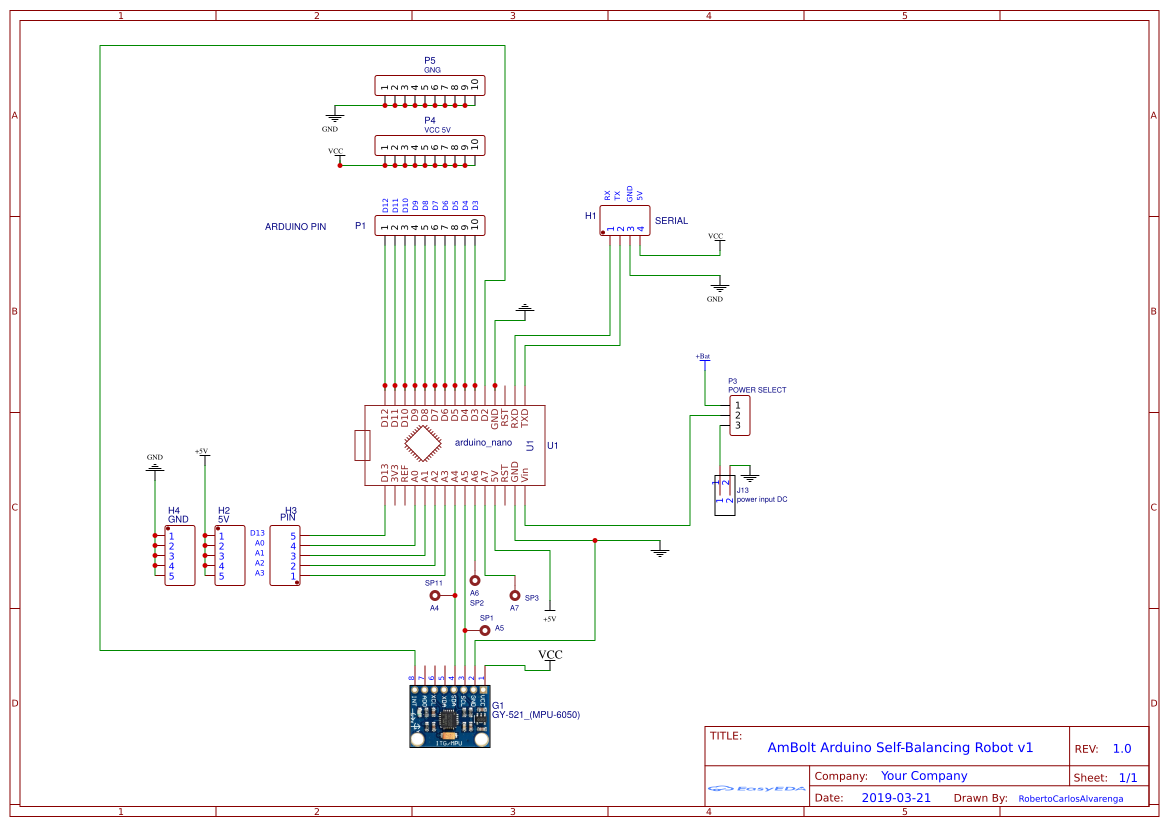 AmBolt Arduino Self-Balancing Robot_v1 - OSHWLab