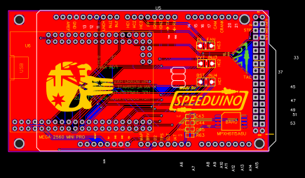 Speeduino NO2C adapter board mini mega W/BARO - OSHWLab