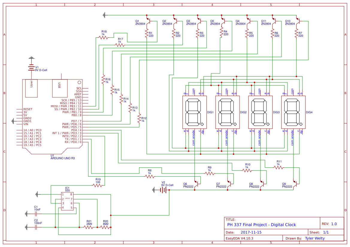 Arduino Uno Alarm Clock - OSHWLab