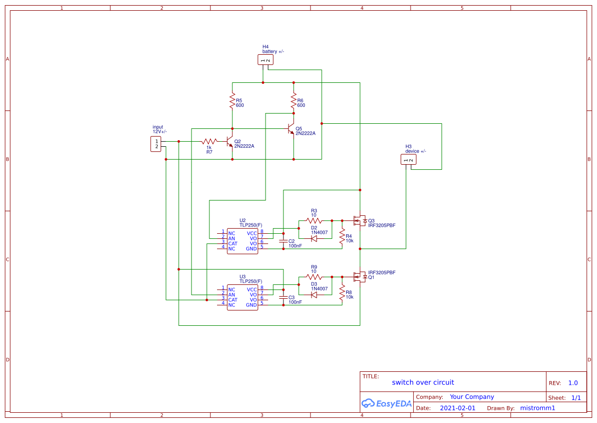 switch over circuit - EasyEDA open source hardware lab