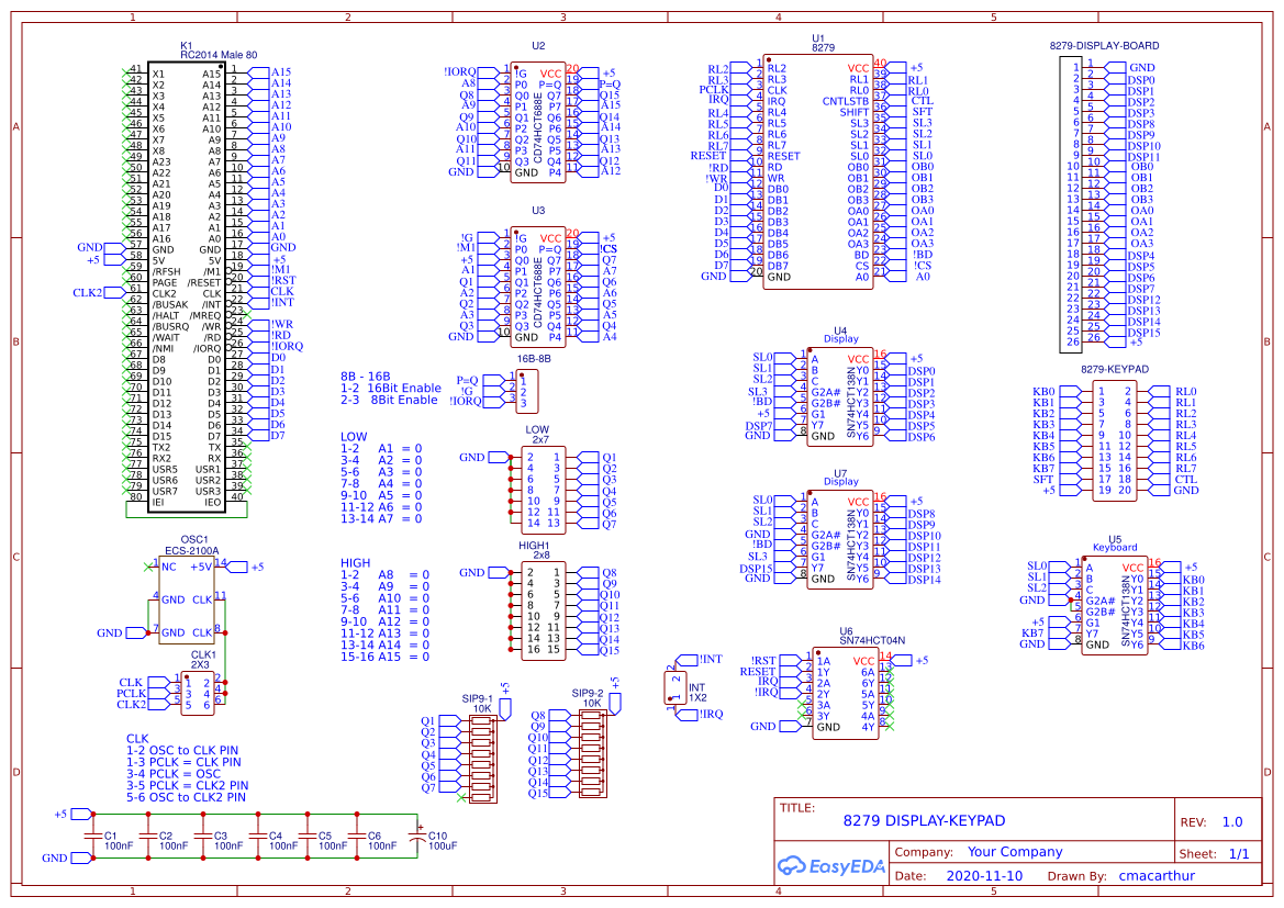 8279 Keypad/Display Interface - OSHWLab