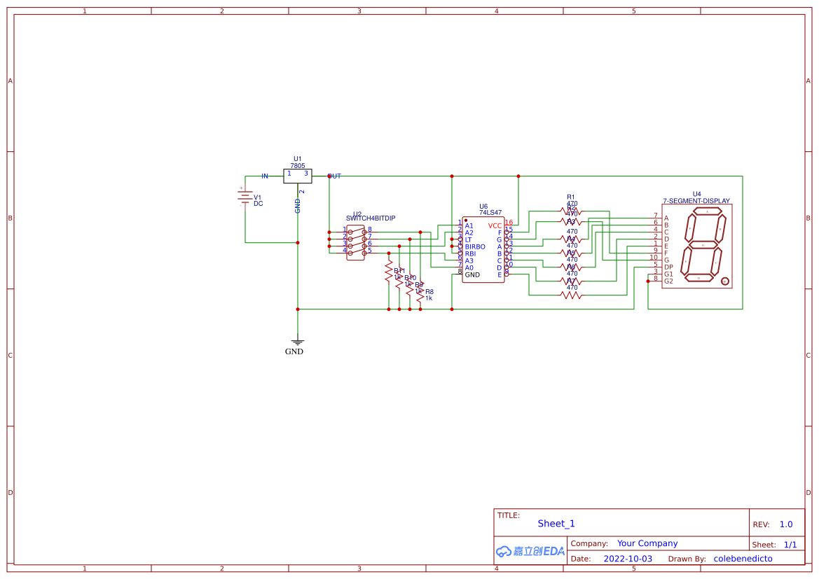 BCD to 7-Segment Display - OSHWLab