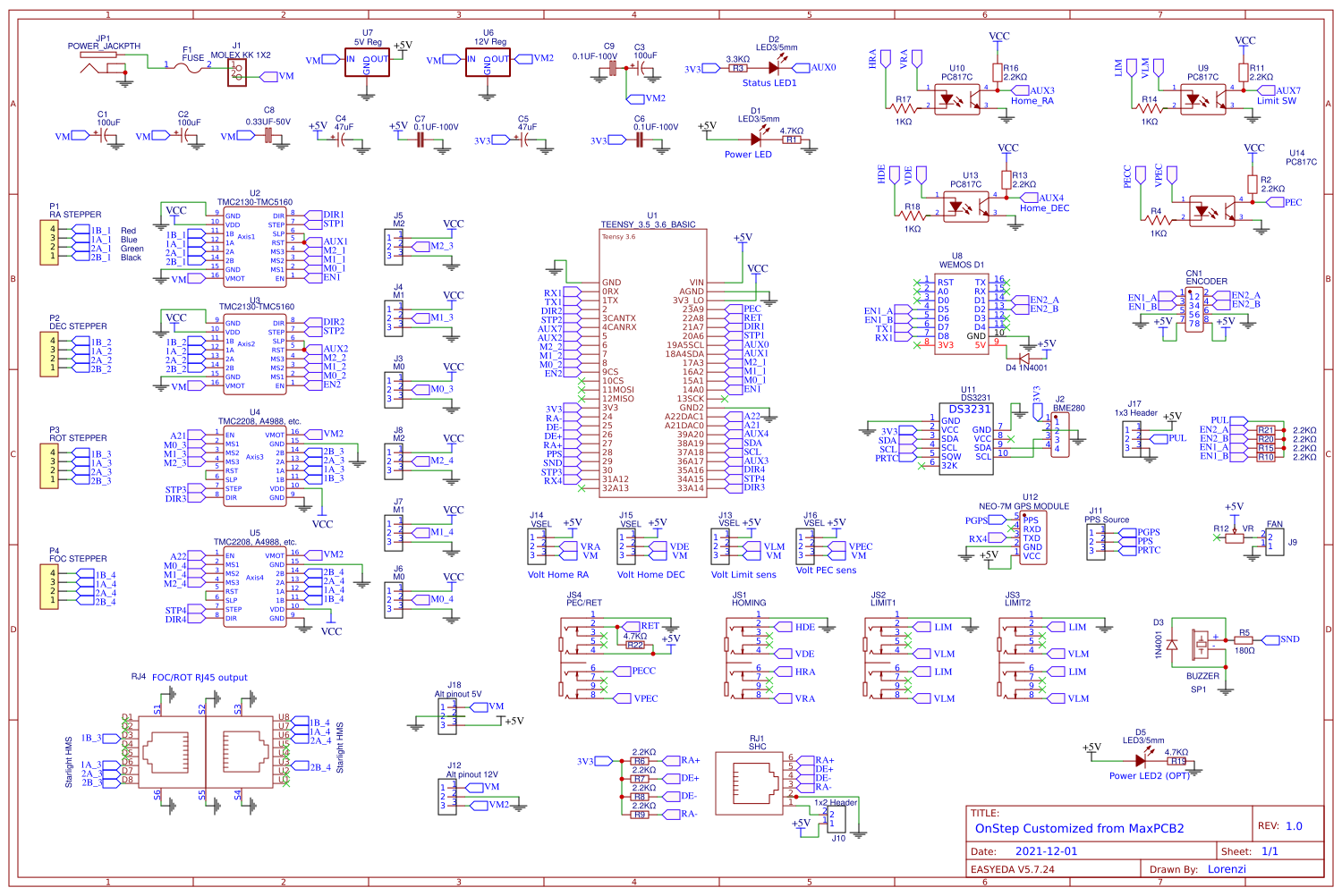 Custom ONSTEP MaxPCB2 - EasyEDA open source hardware lab