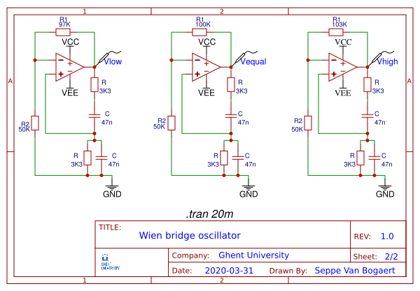 Oscillators with operational amplifiers - EasyEDA open source hardware lab