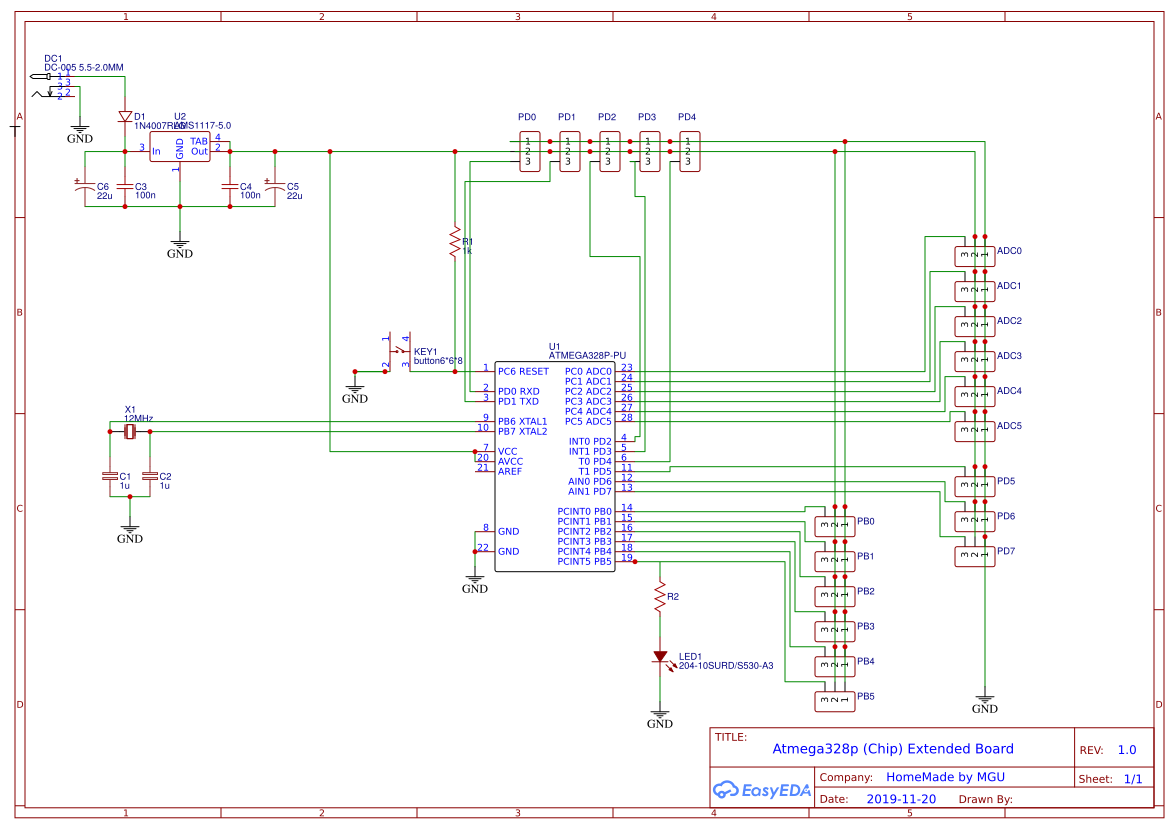 Atmega328p (Chipset) Extended Board - OSHWLab