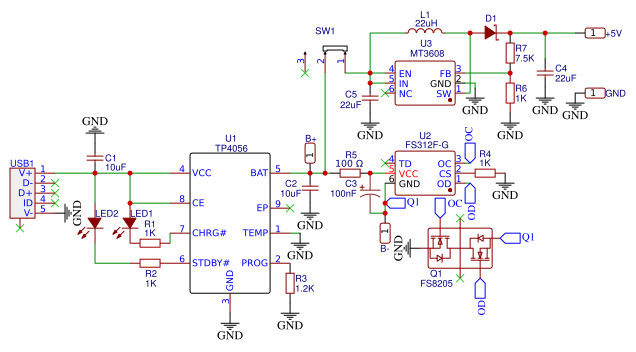 Single Cell Li-Po/ Li-Ion BMS v.2 - OSHWLab