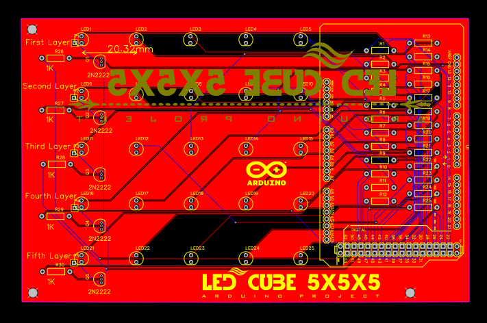 8x8x8 led cube - OSHWLab