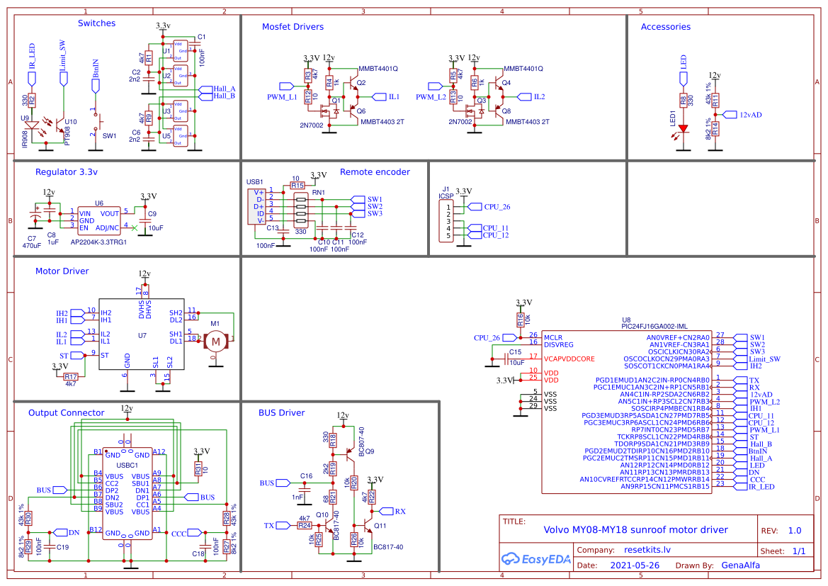 sunroof motor - EasyEDA open source hardware lab